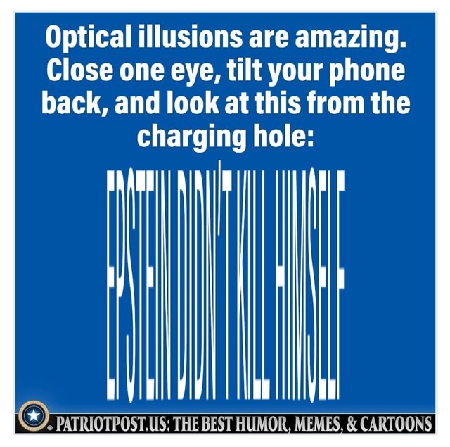 Optical illusions are amazing. Close one eye, tilt your phone back, and ...