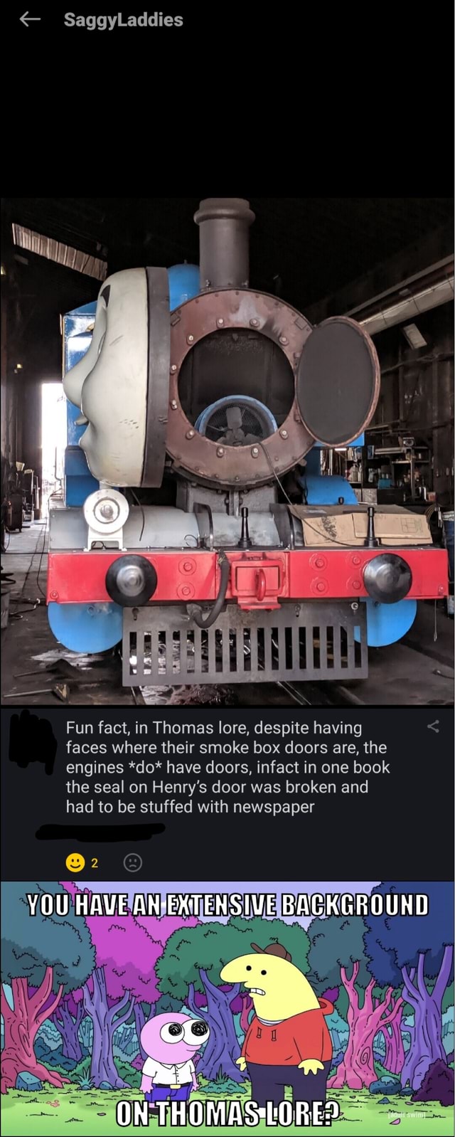 SaggyLaddies I Fun fact, in Thomas lore, despite having faces where ...