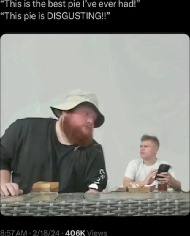 "This is the best pie I've ever had! "This pie is DISGUSTING!!" AM - iFunny