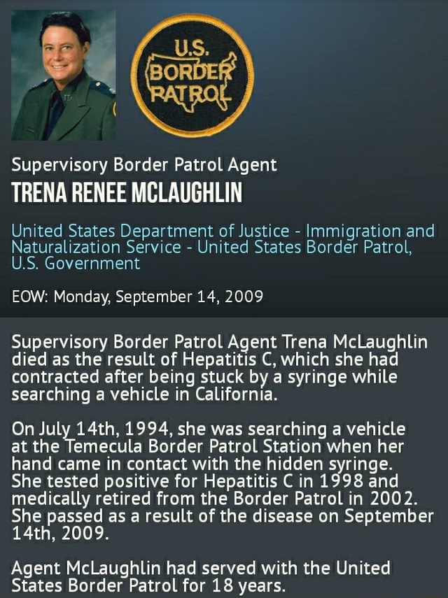 US. PAL Supervisory Border Patrol Agent TRENA RENEE MCLAUGHLIN United ...