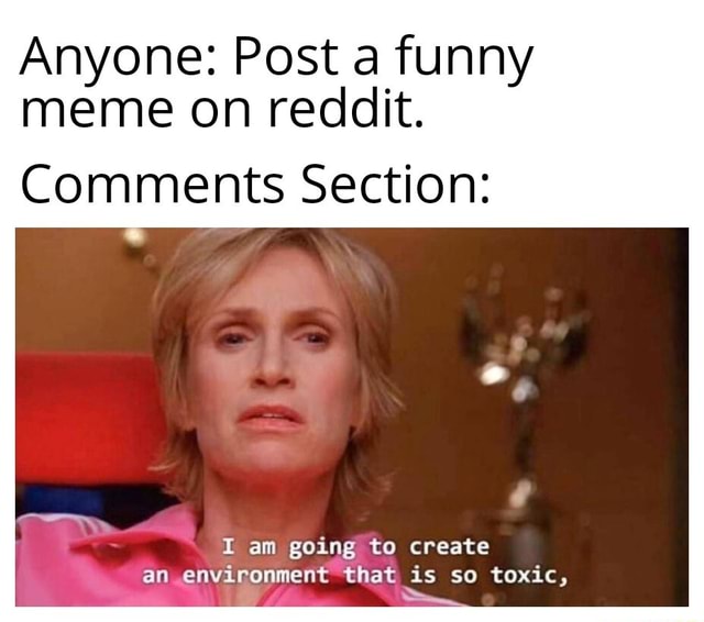 Anyone: Post a funny meme on reddit. Comments Section: I am going to ...