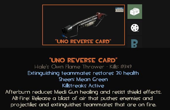 "UNO REVERSE CARD" "UNO REVERSE CARD" Hale's Own Flame Thrower - Kills ...