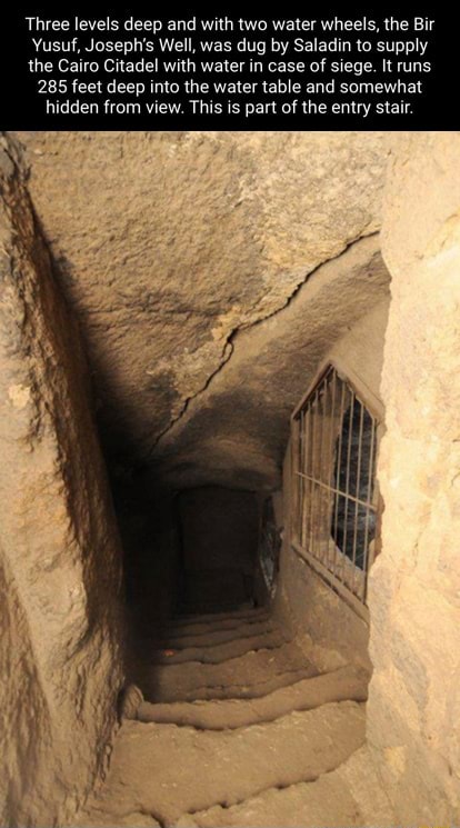 Three levels deep and with two water wheels, the Bir Yusuf, Joseph's ...