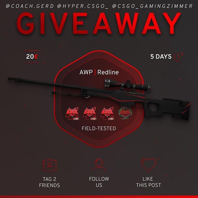 @COACH.GERD @HYPER.CSGO_ @CSGO_GAMINGZIMMER 20 AWP Redline FIELD-TESTED ...