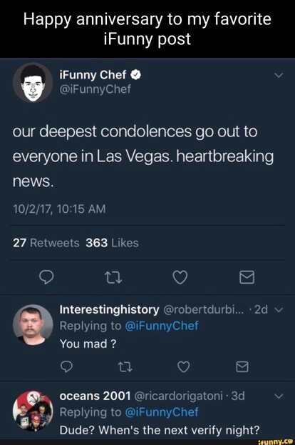 Happy anniversary to my favorite iFunny post Funny our deepest ...