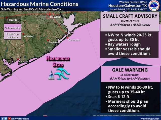 Hazardous Marine Conditions Gale Warning and Small Craft Advisories in ...