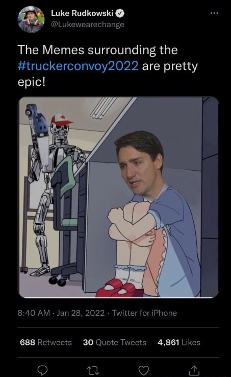 Luke Rudkowski @ The Memes surrounding the #truckerconvoy2022 are ...