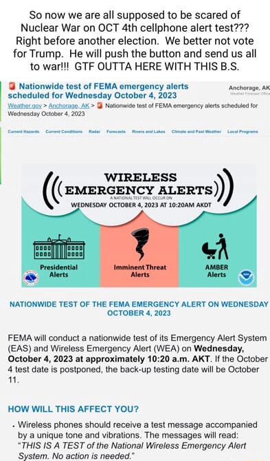 So now we are all supposed to be scared of Nuclear War on OCT cellphone ...