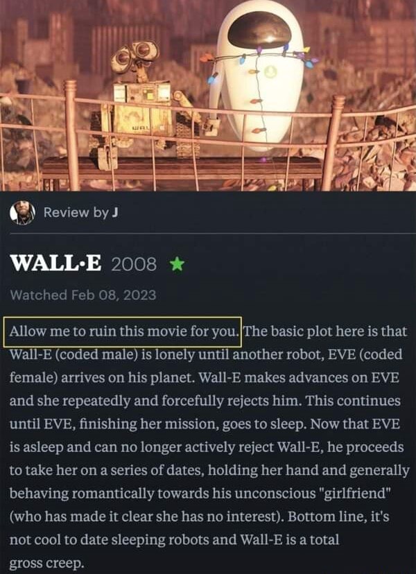 Review by J WALL-E 2008 * Watched Feb 08, 2023 Allow me to ruin this ...