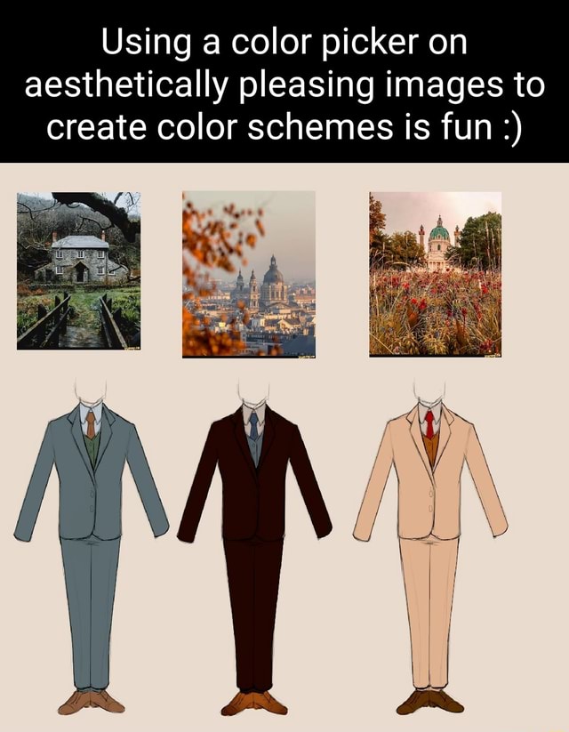 Using a color picker on aesthetically pleasing images to create color ...