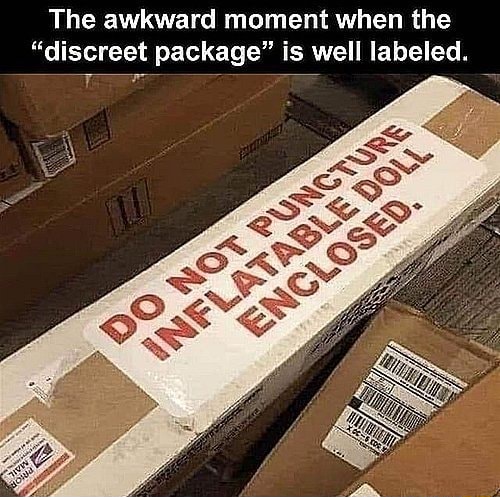 The awkward moment when the "discreet package" is well labeled. - iFunny