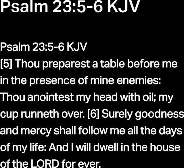 Psalm KUV Psalm KJV [5] Thou preparest a table before me in the ...