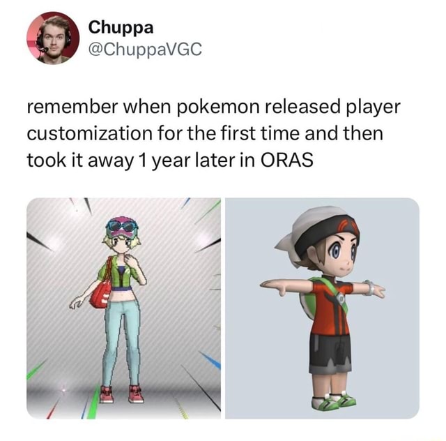 Remember when pokemon released player customization for the first time ...