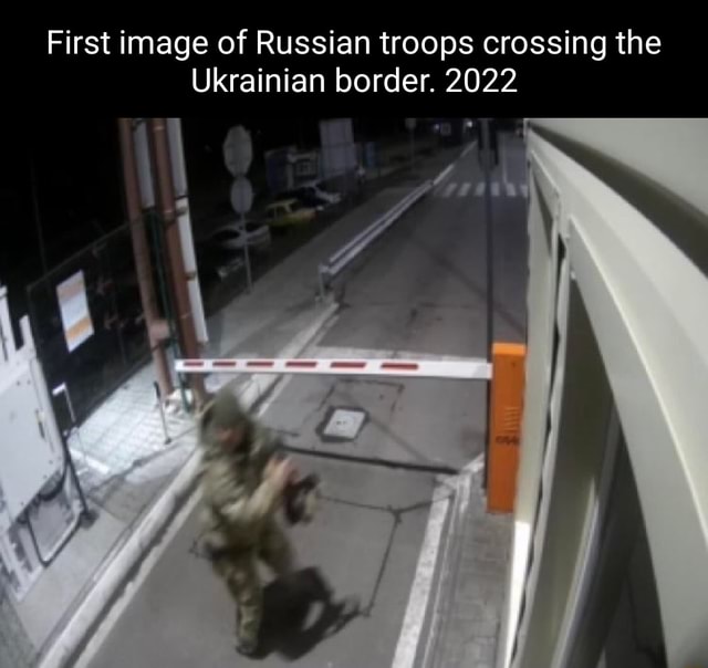 First image of Russian troops crossing the Ukrainian border. 2022 ont ...