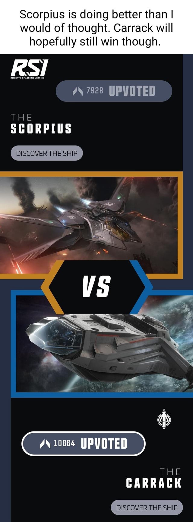 Scorpius is doing better than I would of thought. Carrack will ...