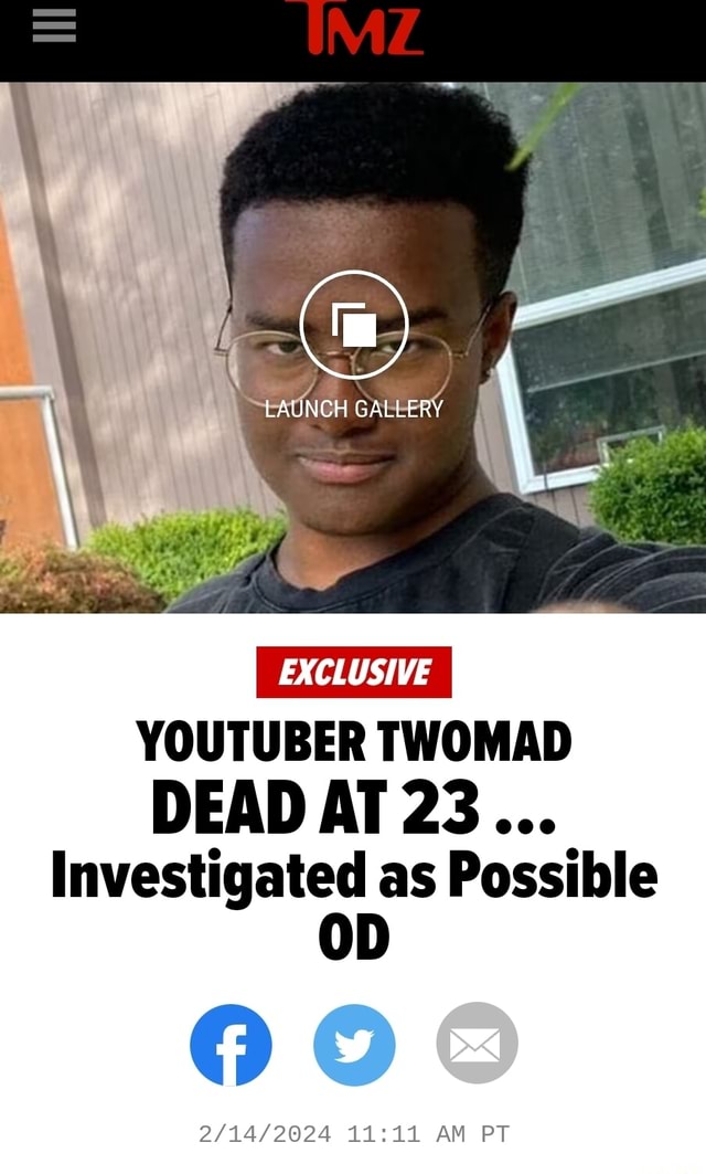LAUNCH GALLERY VE YOUTUBER TWOMAD DEAD AT 23... Investigated as ...