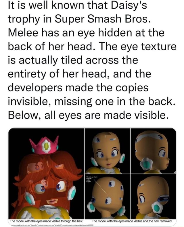 It is well known that Daisy's trophy in Super Smash Bros. Melee has an ...