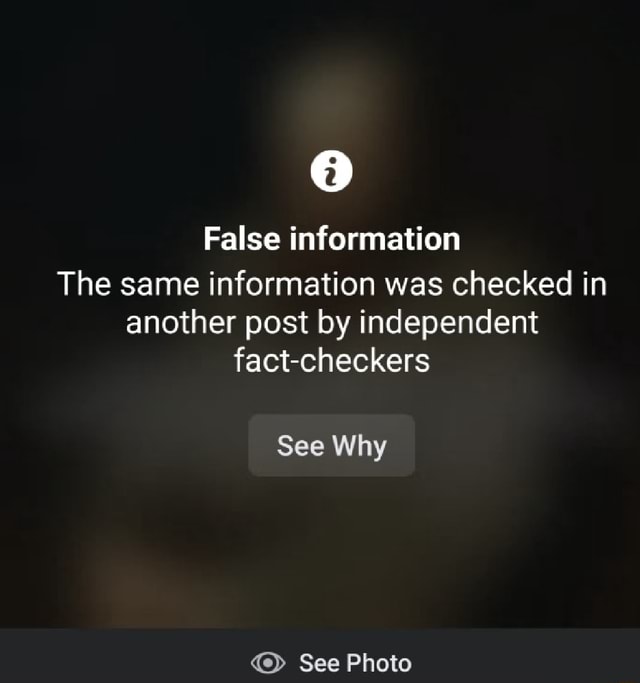 False information The same information was checked in another post by ...