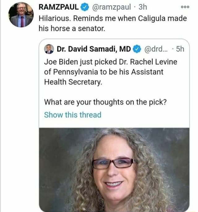 RAMZPAUL @ramzpaul Hilarious. Reminds me when Caligula made his horse a ...