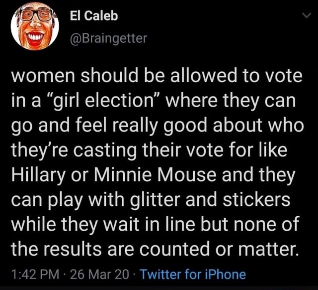 Women should be allowed to vote in a "girl election" where they can go ...