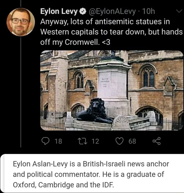 O Anyway, lots of antisemitic statues in Western capitals to tear down ...