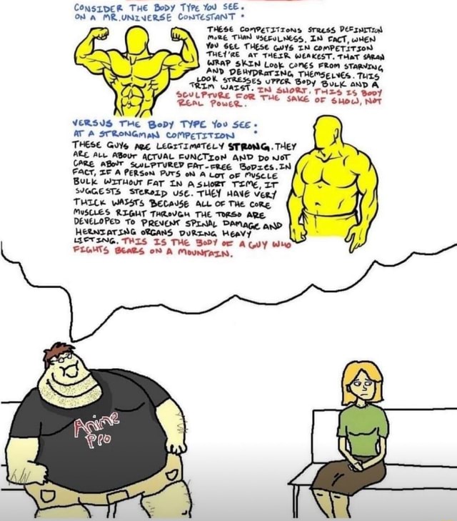 CONSEDER THE Body TYPe You SEE. A UNIVERSE ConTesTANT THESE ComPeTIions ...