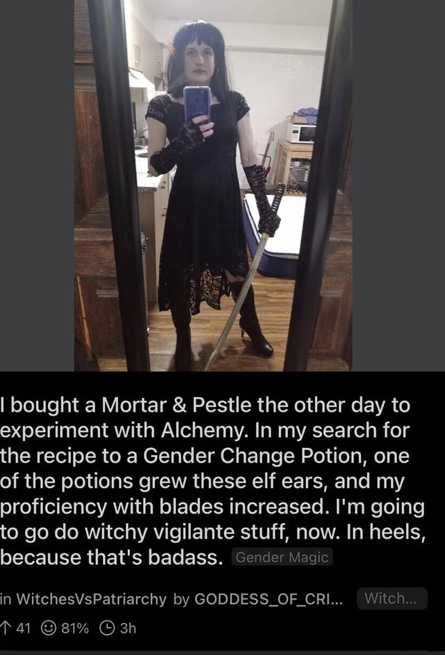 I bought a Mortar & Pestle the other day to experiment with Alchemy. In ...