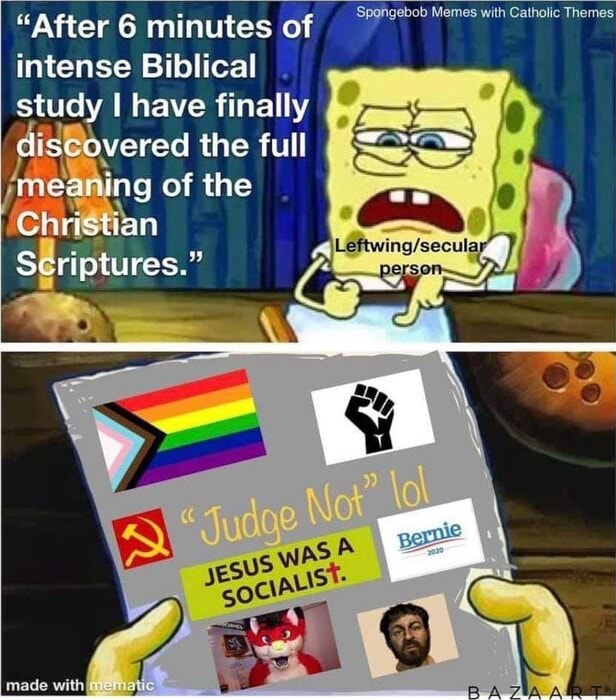 'Spongebob Memes with Catholic Themes "After 6 minutes of intense ...
