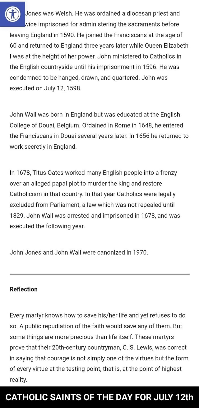Jones was Welsh. He was ordained a diocesan priest and ice imprisoned ...
