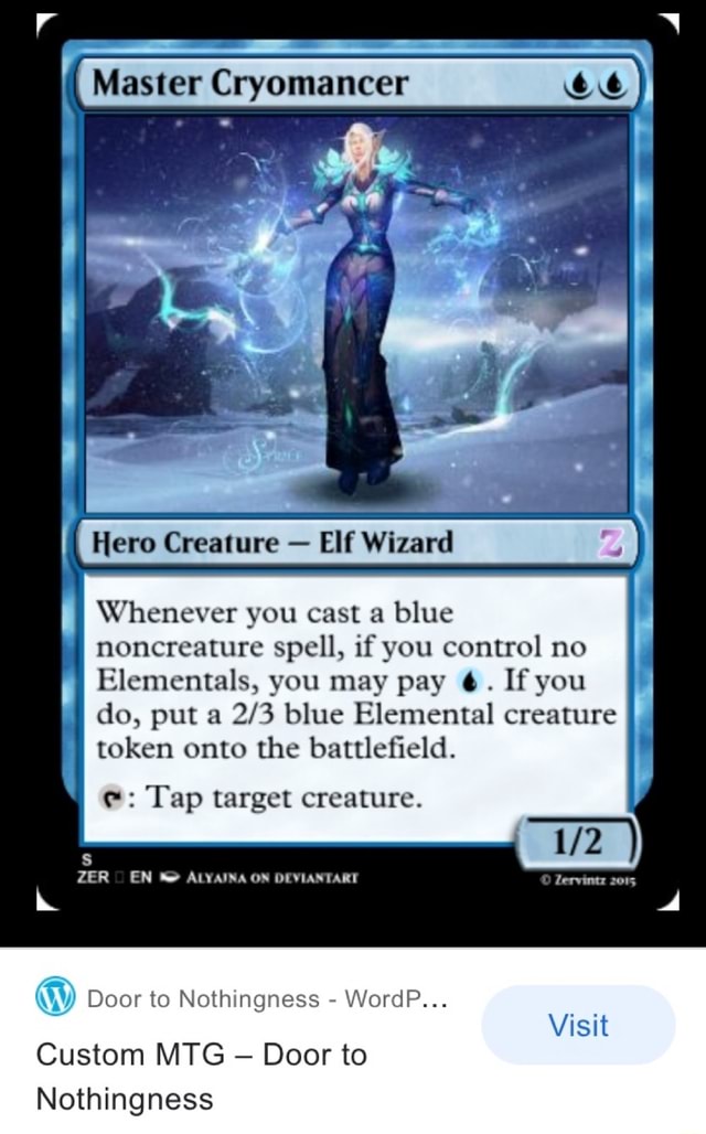 (Master Cryomancer abe Hero Creature - Elf Wizard I Whenever you cast a ...