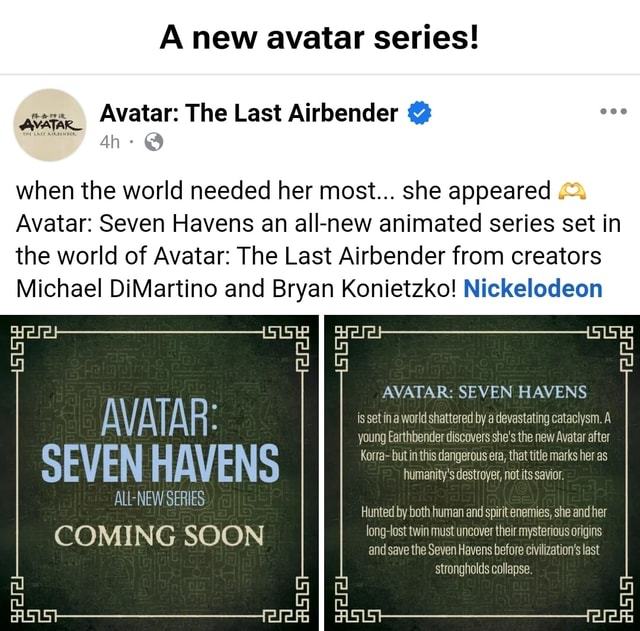 A new avatar series! Avatar: The Last Airbender @ AVATAR when the world ...
