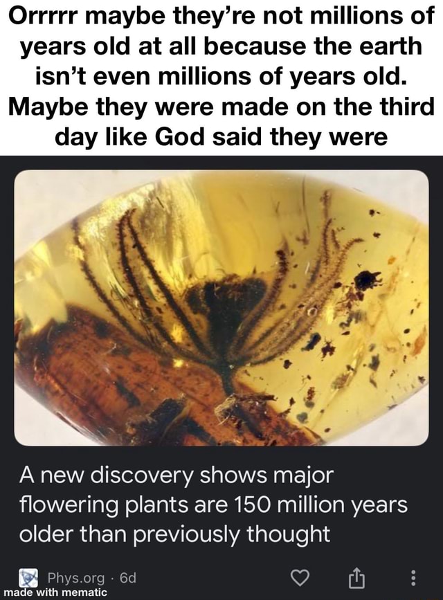 Orr maybe they're not millions of years old at all because the earth ...