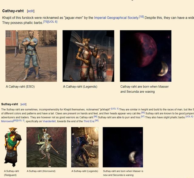 Cathay-raht [edit] Khajiit of this furstock were nicknamed as "jaguar ...