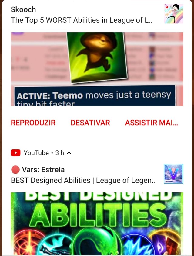 Skooch The Top 5 WORST Abilities in League of L.. ACTIVE: Teemo moves ...