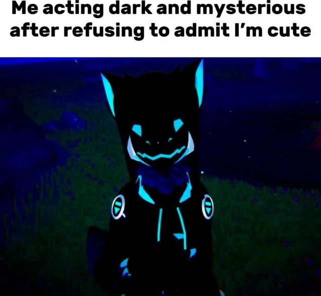 Me acting dark and mysterious after refusing to admit I'm cute nd - iFunny