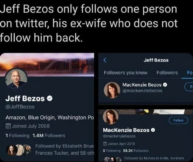 Jeff Bezos only follows one person on twitter, his ex-wife who does not ...