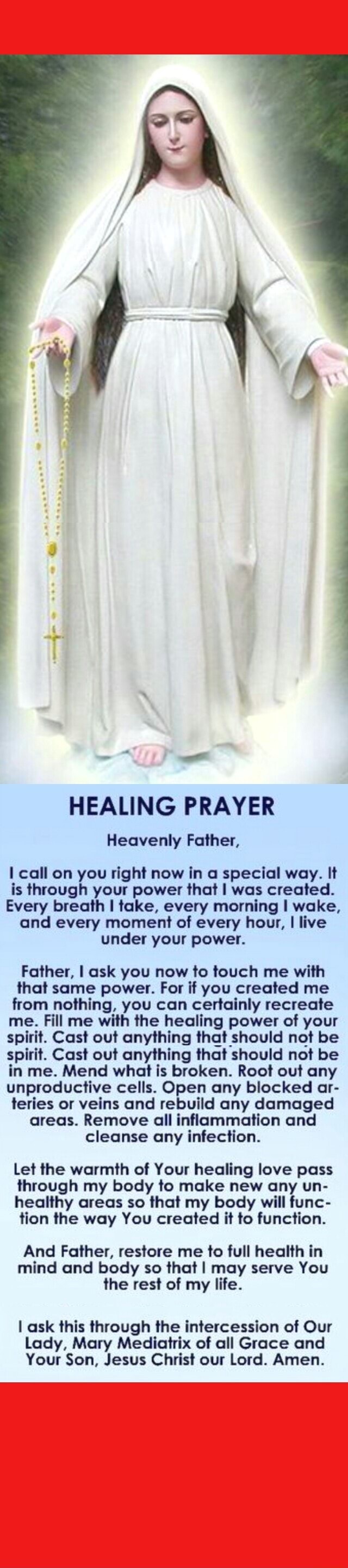 HEALING PRAYER Heavenly Father, call on you right now in a special way ...