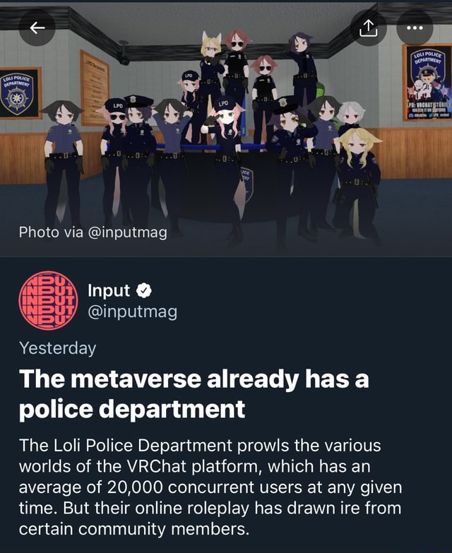 Photo via @inputmag Input @inputmag Yesterday The metaverse already has ...