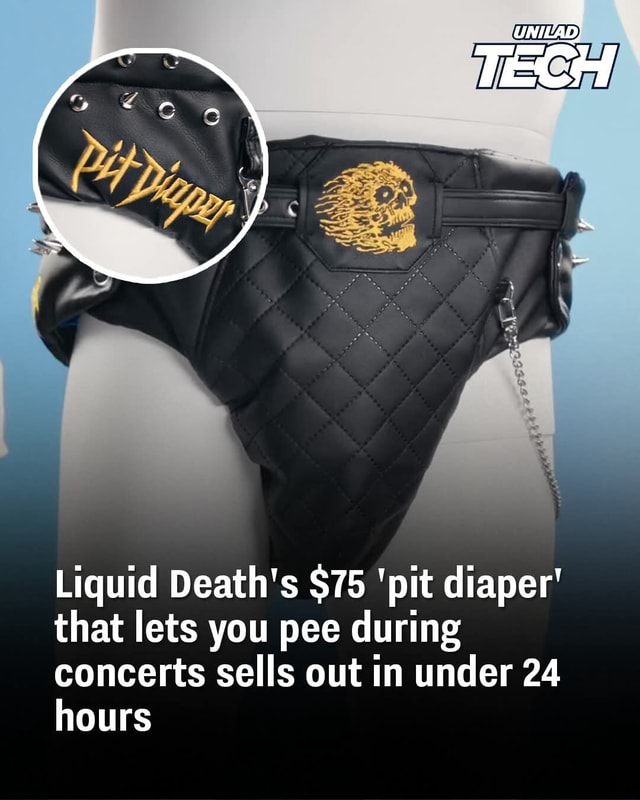 Liquid Death's $75 'pit diaper' that lets you pee during concerts sells ...