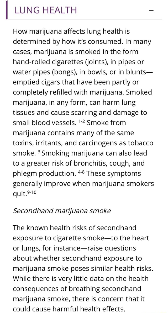 LUNG HEALTH - How marijuana affects lung health is determined by how it ...