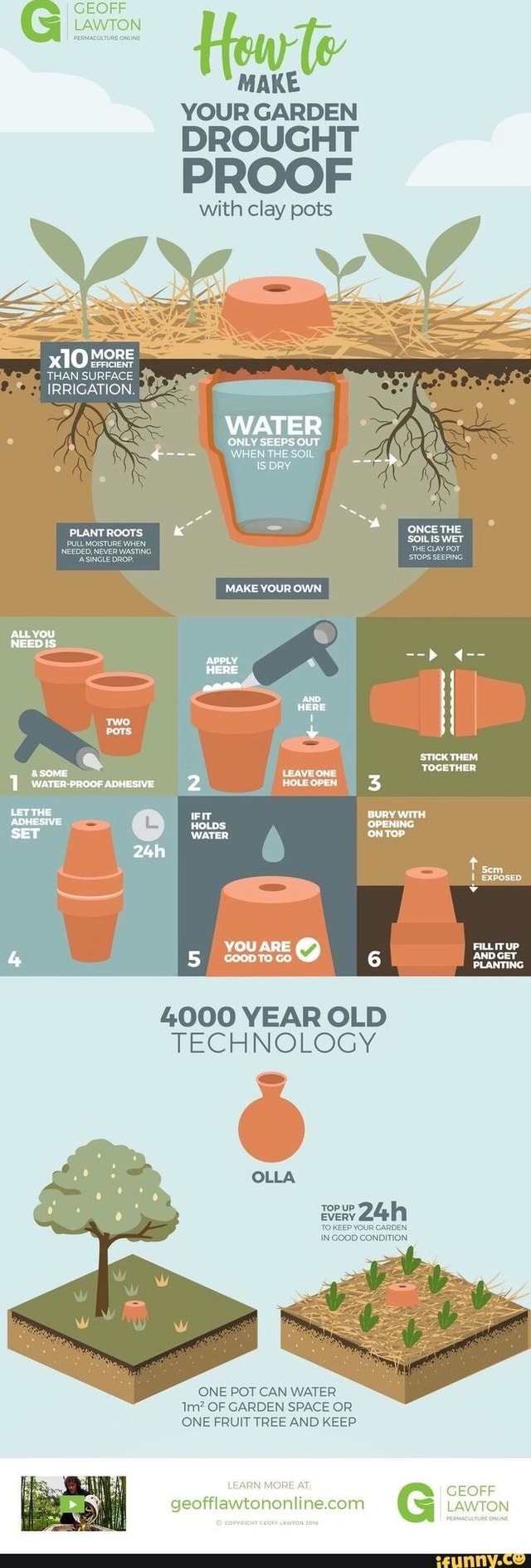 GEOFF LAWTON MAKE OUR GARDEN DROUGHT PROOF with clay pots MORE THAN ...