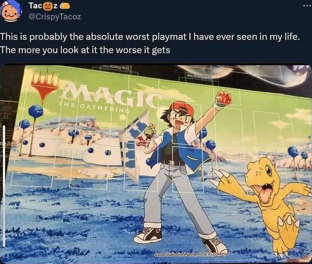 His is probably the absolute worst playmat I have ever seen in my life ...