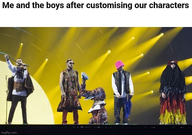 Me and the boys after customising our characters - iFunny