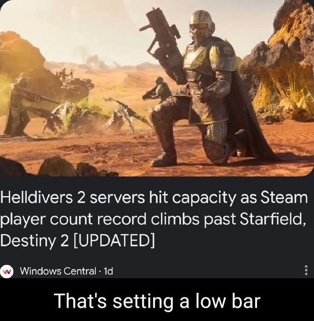 Helldivers 2 servers hit capacity as Steam player count record climbs ...