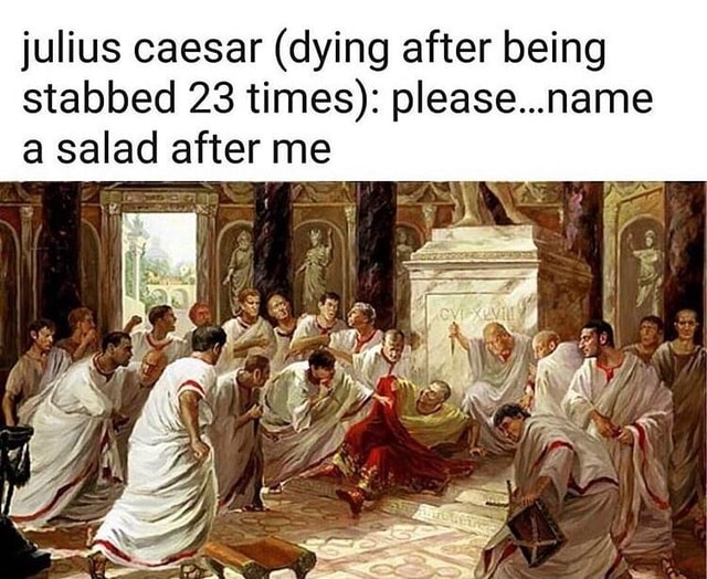 Julius caesar (dying after being stabbed 23 times): please...name a ...