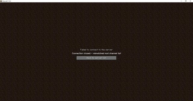 Failed to connect te the server Connection closed mismatched mod ...