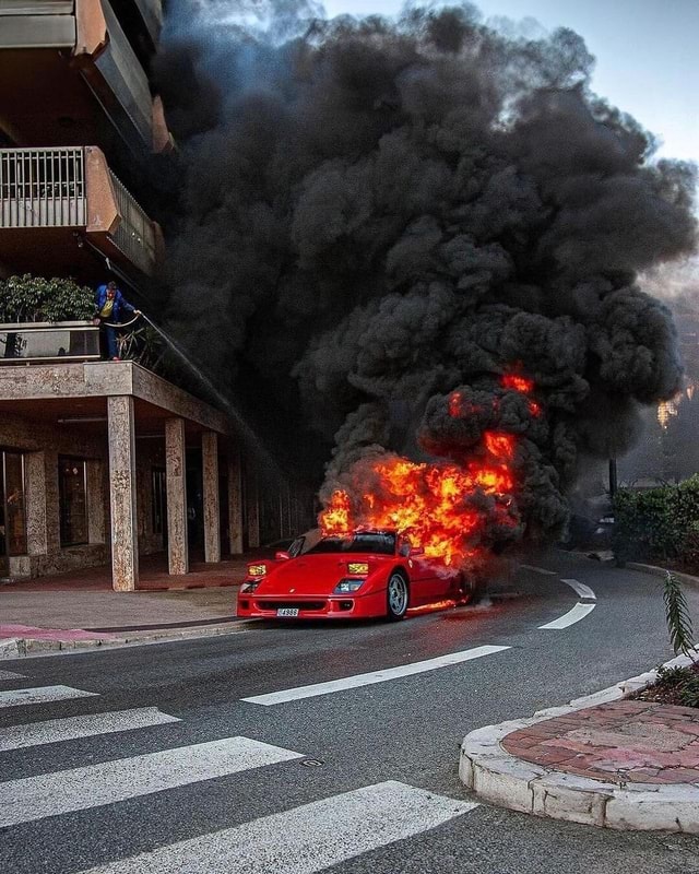 Throwback to February 18th 2020 in Monaco. A Ferrari F40 engulfed in a ...