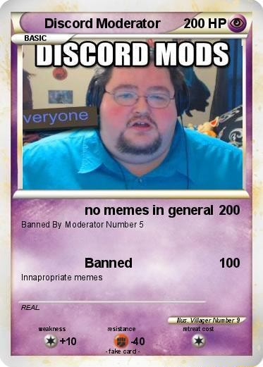 Discord Moderator _200 HP@) DISCORD MODS BASIC. no memes in general 200 ...
