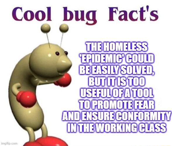 Cool bug Fact's THE HOMELESS) PROMOTEFEAR AND ENSURE. CONFORMITY, - iFunny
