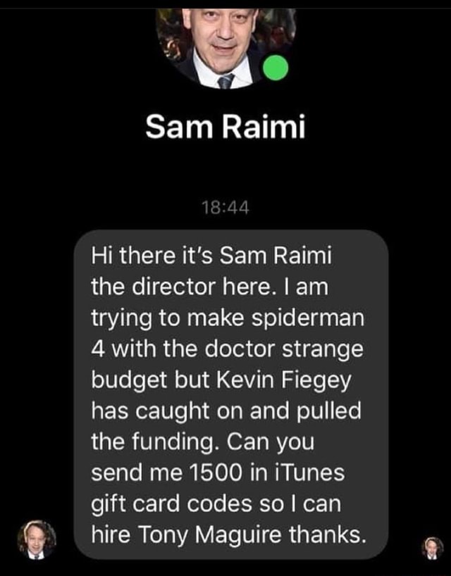 Sam Raimi Ad Hi there it's Sam Raimi the director here. I am trying to ...